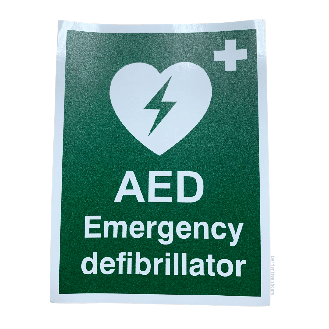 AED Emergency Defibrillator A5 Sign (Adhesive) | Barrier Healthcare