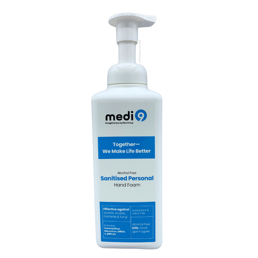 Medi9 Hand Sanitising Foam 600ml | Barrier Healthcare