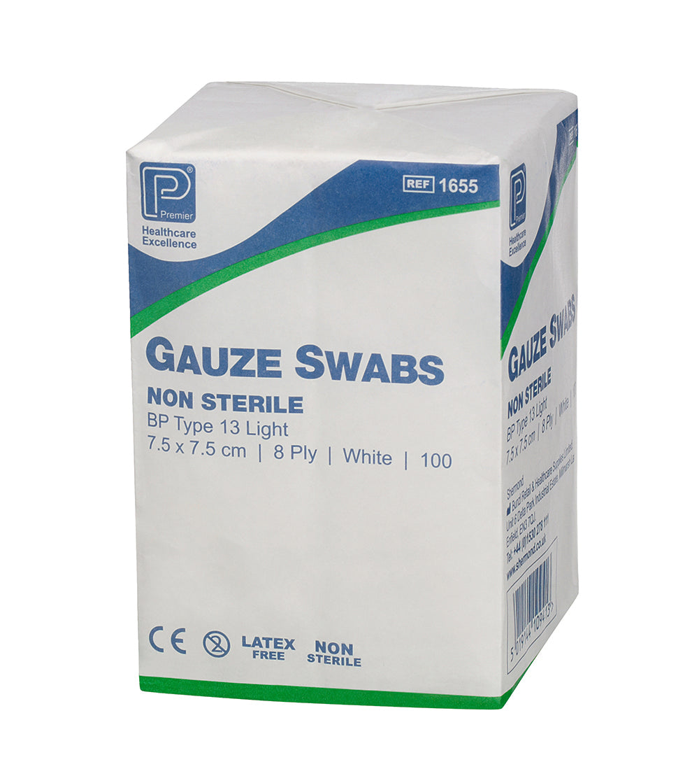 Premier Gauze Swabs Non-Sterile 7.5 x 7.5cm – Barrier Healthcare