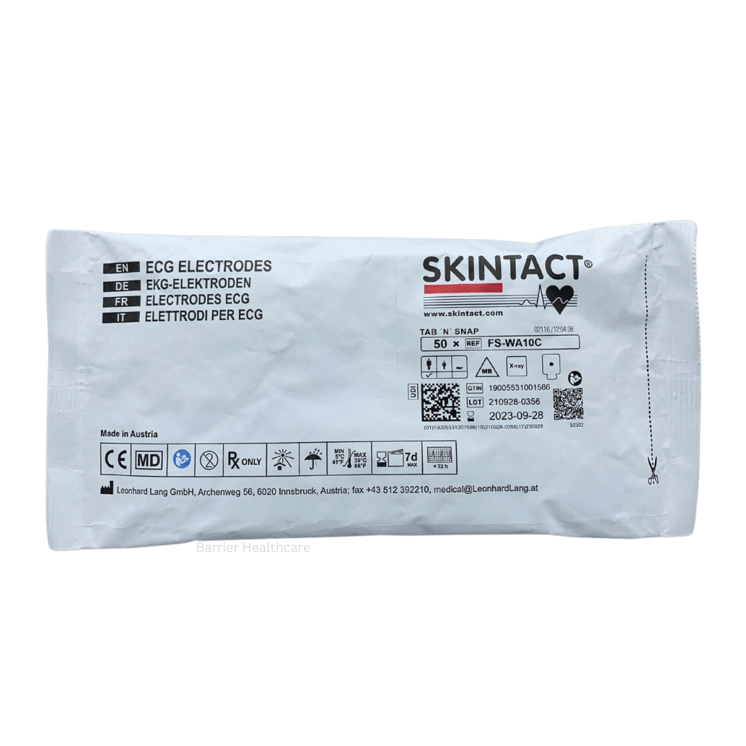 SkinTact Tab 'n' Snap Aqua Wet ECG Electrodes | Barrier Healthcare